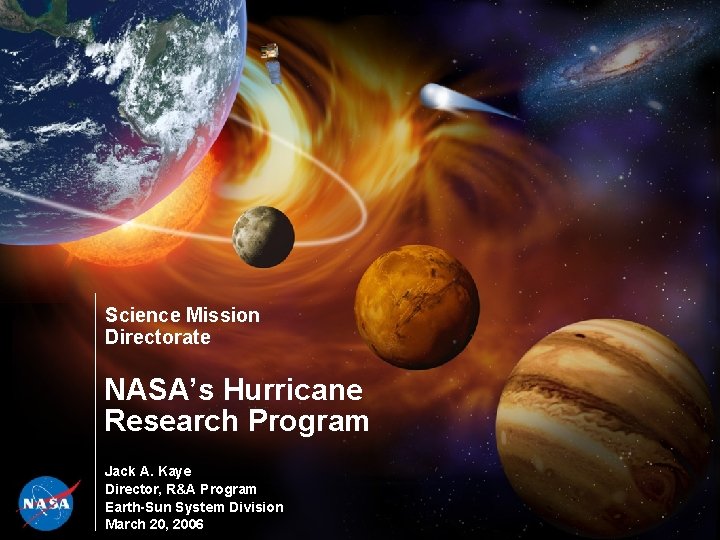 Science Mission Directorate NASAs Hurricane Research Program Jack