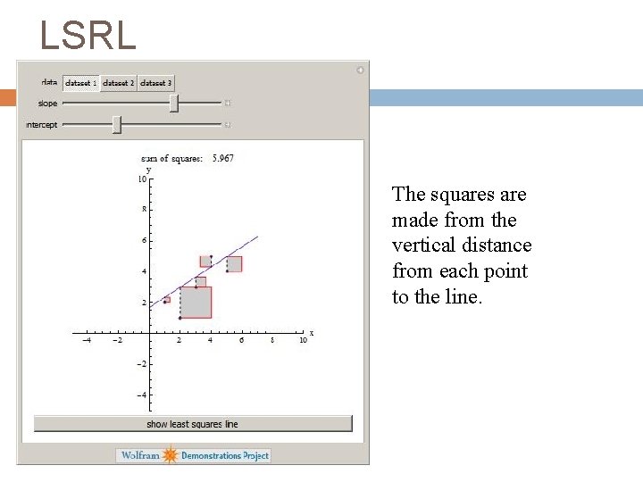 LEASTSQUARES REGRESSION Section 3 3 Regression line A