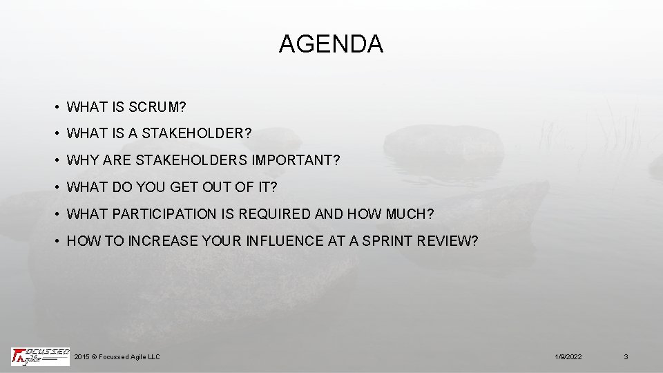 Agile Stakeholder Participation Benefits INTRODUCTION TO SCRUM FOR