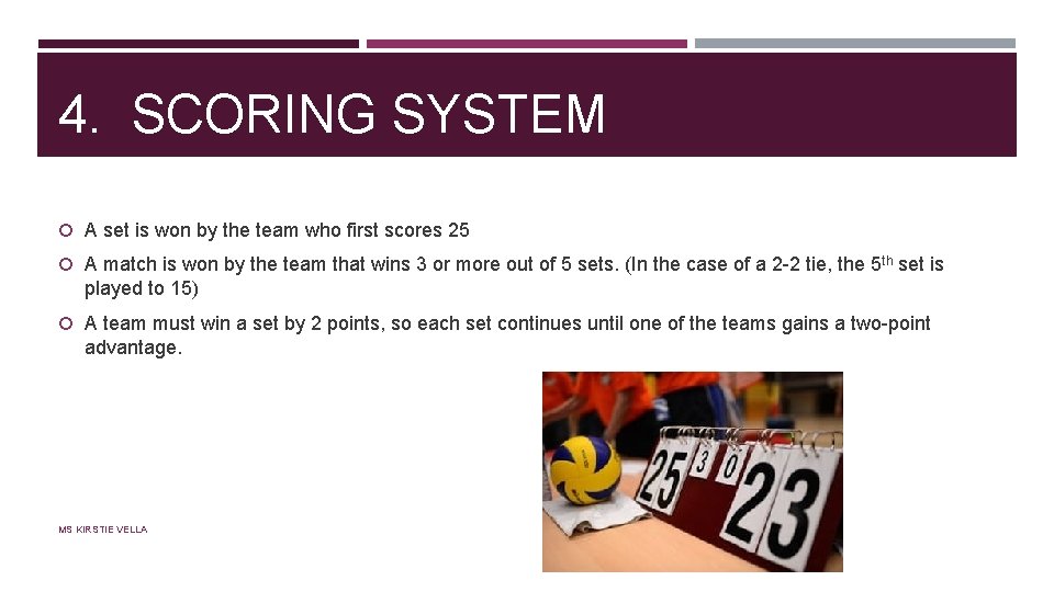 BASIC RULES OF VOLLEYBALL MS KIRSTIE VELLA 1