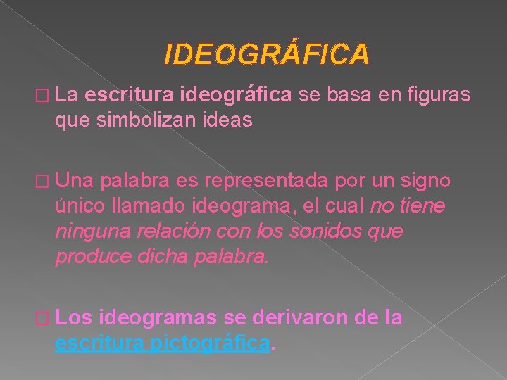 TIPOS DE ESCRITURA Y SU EVOLUCIN PICTOGRFICA Este