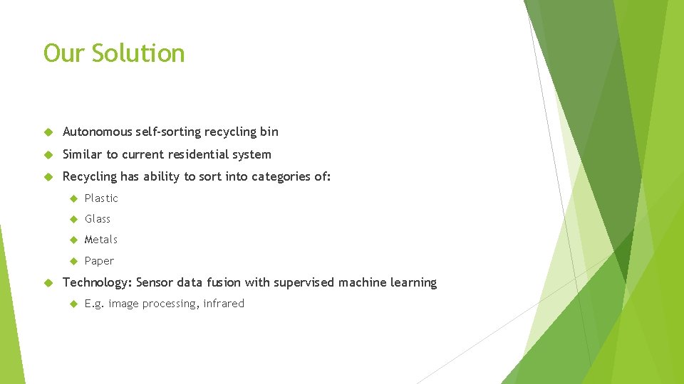 Autonomous SelfSorting Recycling Bin Focussing on Dense Residential