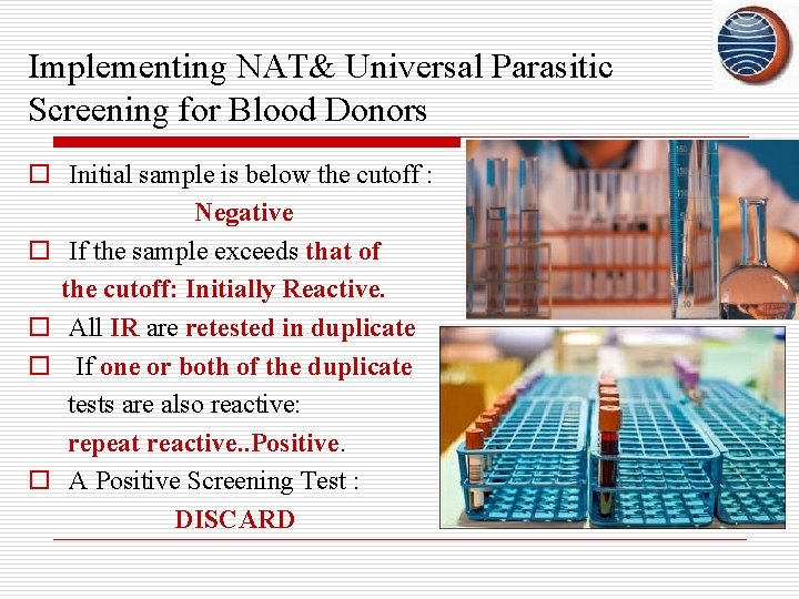 Implementing NAT Universal Parasitic Screening for Blood Donors