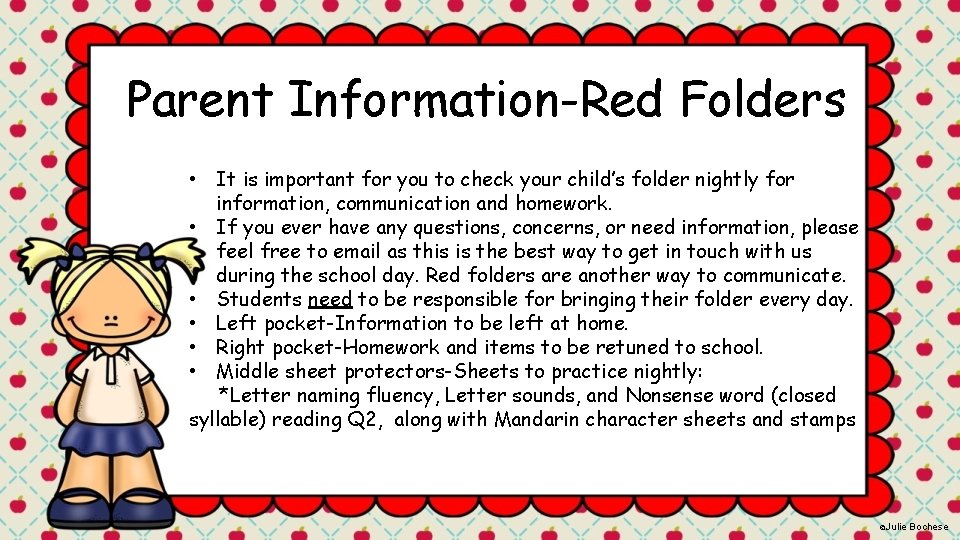 Julie Bochese My name is Kelley Newell This