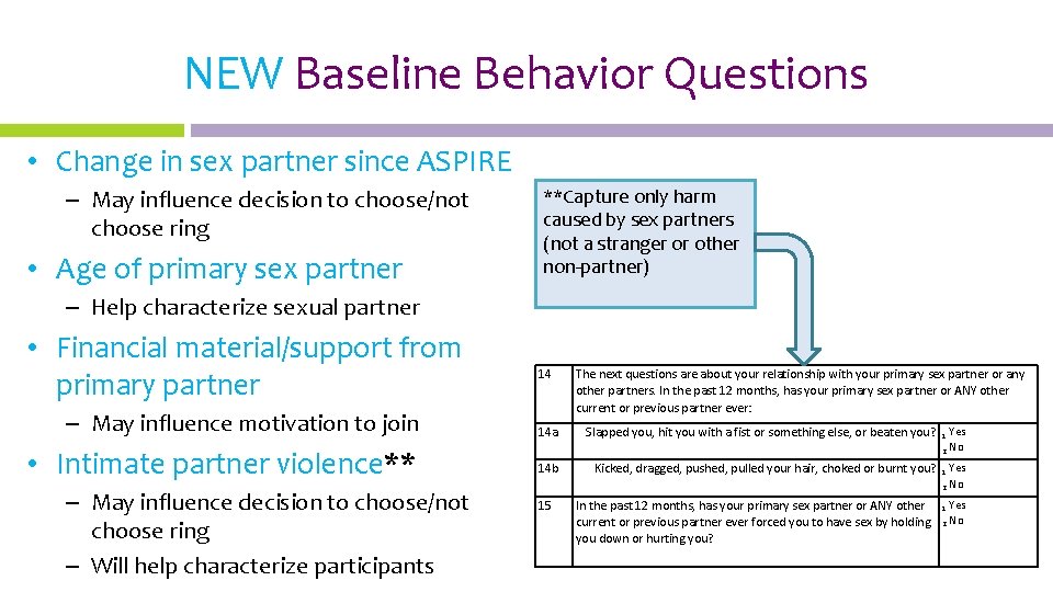 Behavioral Assessment Training Baseline Behavior Assessment ...