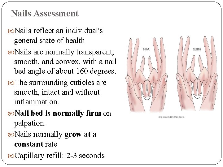 Lecture two Assessment of Skin Hair and Nails
