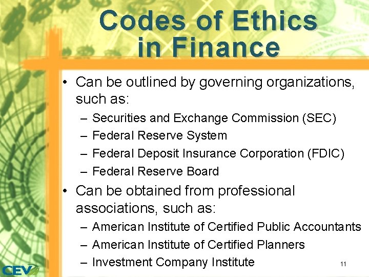 Ethical Practices in Business Finance 1 Objectives 1