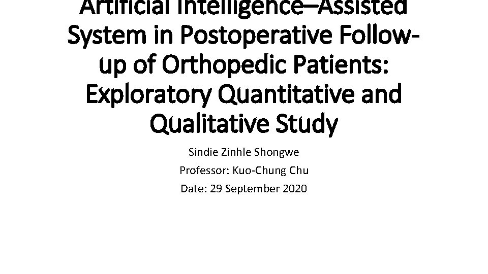 Artificial IntelligenceAssisted System in Postoperative Followup of ...