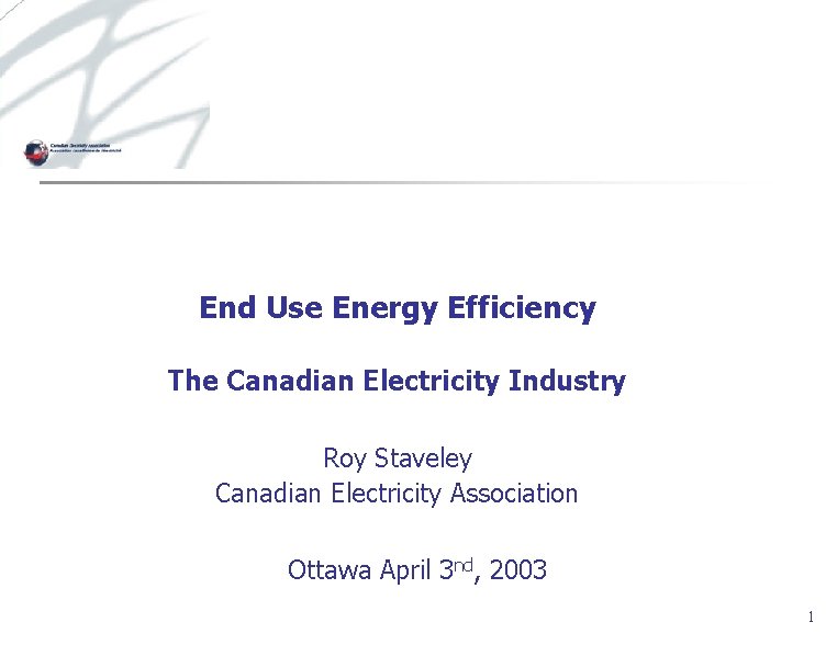 End Use Energy Efficiency The Canadian Electricity Industry