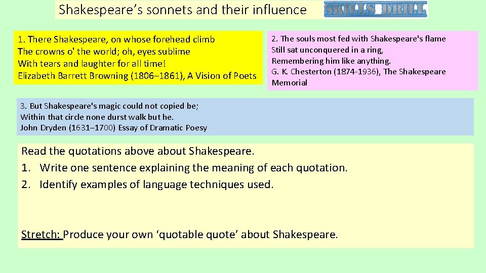 Shakespeares sonnets and their influence 1 There Shakespeare