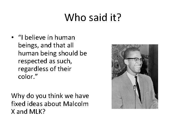 Malcolm X and Martin Luther King Jr Aim
