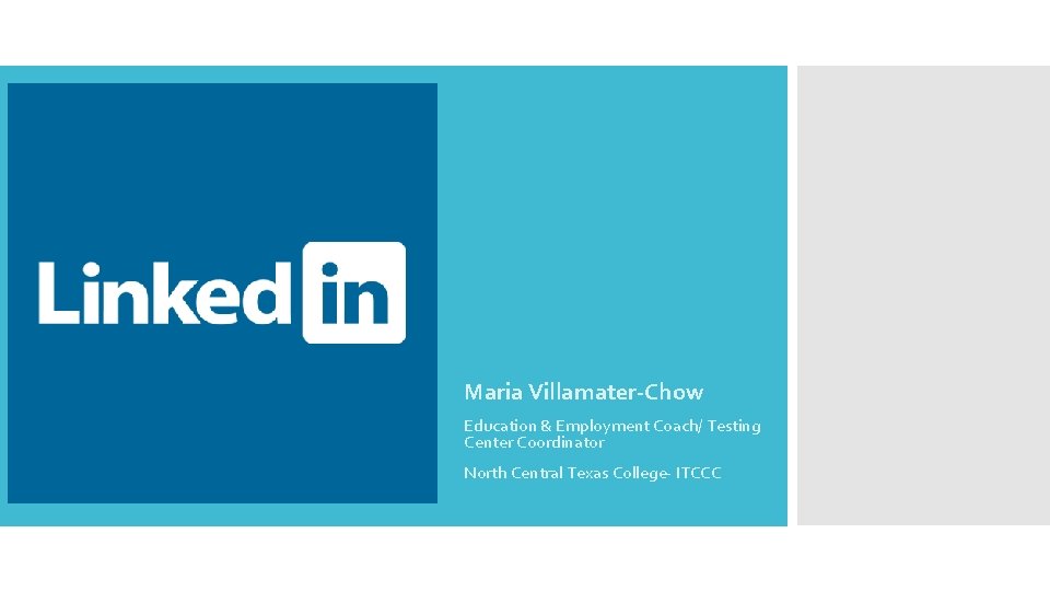 Maria VillamaterChow Education Employment Coach Testing Center Coordinator