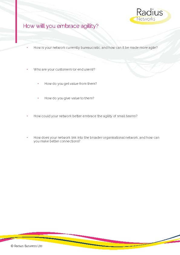 Build Better Networks Together Radius Worksheets Agility and