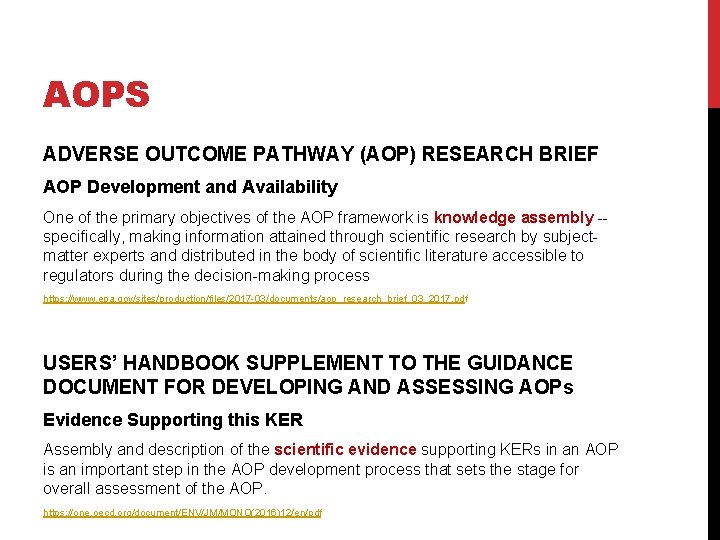 LITERATURE REVIEWS BEST PRACTICES AND APPLICATION TO AOPS