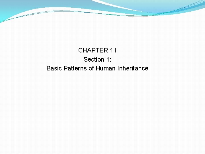 CHAPTER 11 Section 1 Basic Patterns of Human