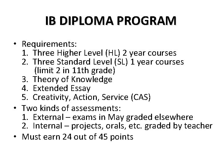 INTERNATIONAL BACCALAUREATE DIPLOMA PROGRAM AT FLAGLER PALM COAST