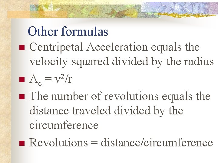 Circular Motion n the movement of an object