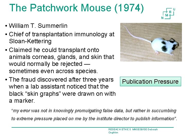 RESEARCH ETHICS NETS Student PreSymposium 25 th October