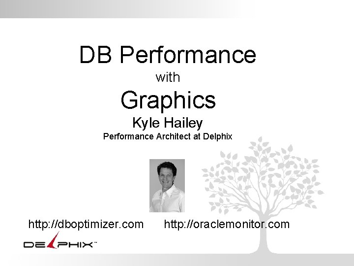 DB Performance with Graphics Kyle Hailey Performance Architect