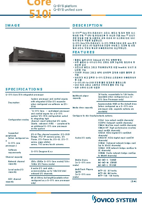 Core 510 i QSYS platform QSYS unified core