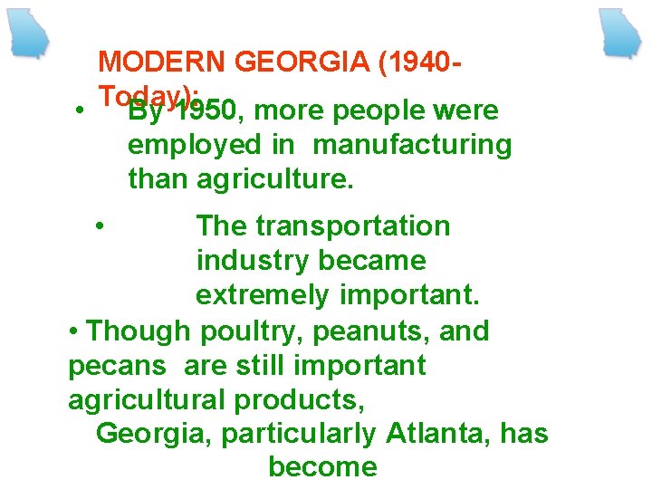 THE GROWTH OF GEORGIA AFTER WORLD WAR II
