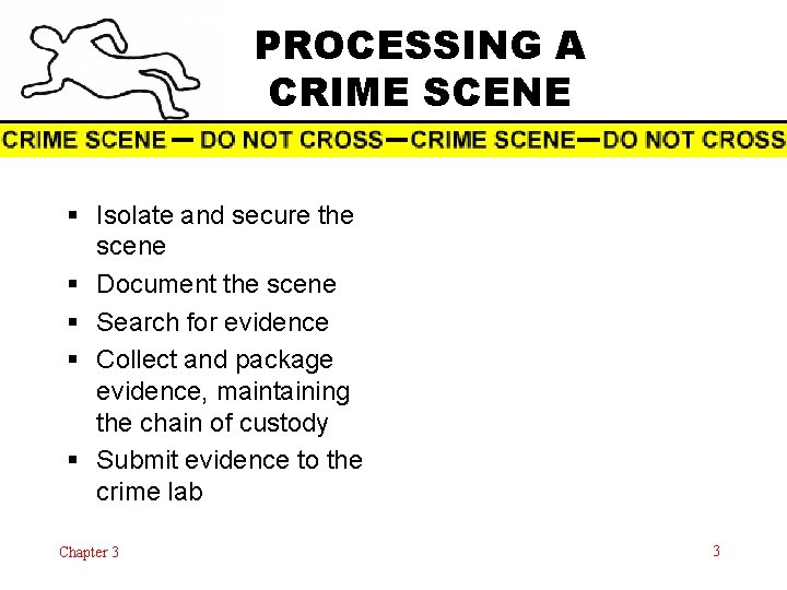 Chapter 3 THE CRIME SCENE CORPUS DELICTI Body