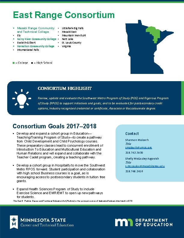 East Range Consortium Masabi Range Community and Technical
