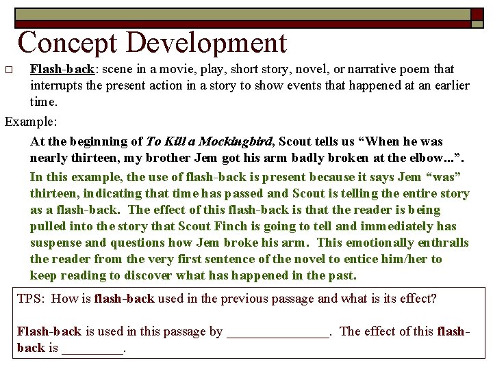 Time and Sequence CP English 10 Objective o