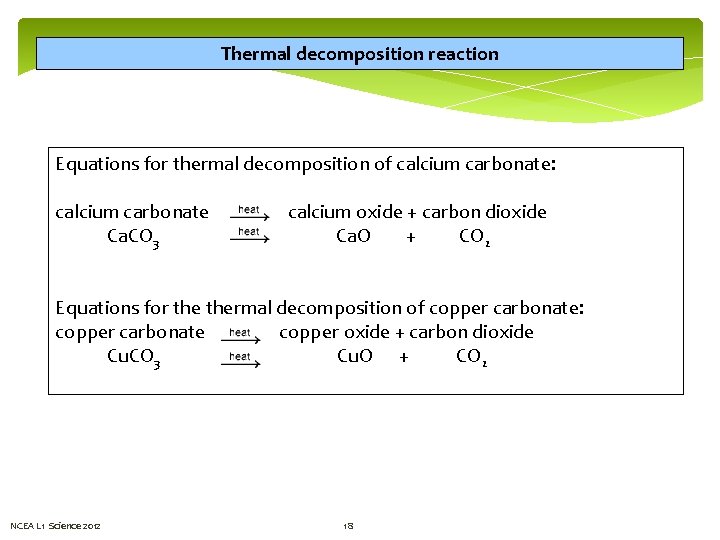 Science NCEA L 1 1 8 Chemical reactions