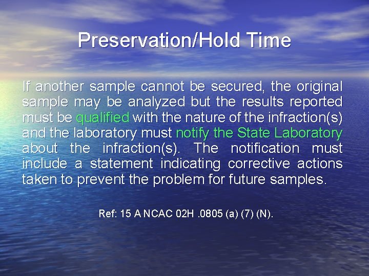 Division of Water Quality North Carolina WastewaterGroundwater Laboratory