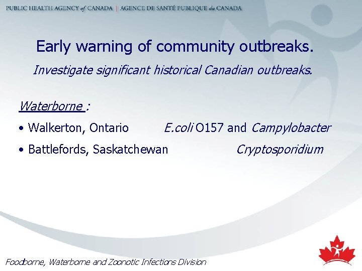 Foodborne Waterborne and Zoonotic Infections Division Syndromic ...