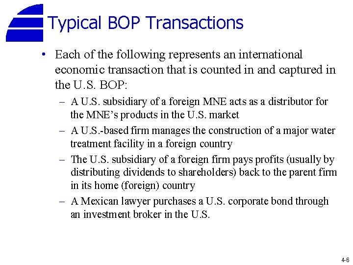 Chapter 4 International Business Transaction The Balance of
