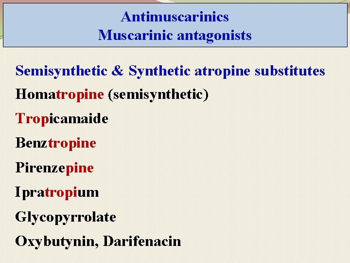 ANTICHOLINERGIC DRUGS Prof Hanan Hagar Pharmacology Unit Medical