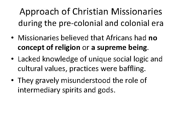 Systems of Belief Indigenous African Religions African Indigenous