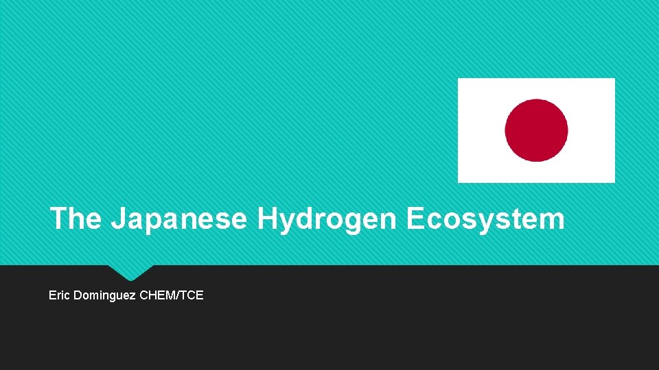 The Japanese Hydrogen Ecosystem Eric Dominguez CHEMTCE Focus