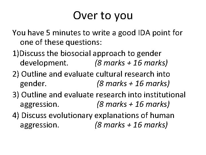 How to write good IDA Possible IDA points