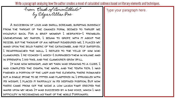 Analysis Paragraph Your Name Here Instructions 1 Choose