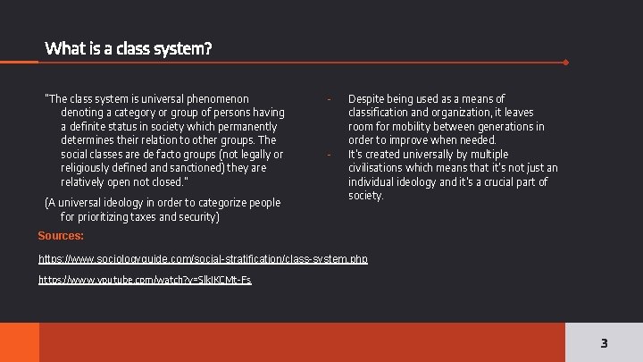 Background Information Assignment What is a Class System