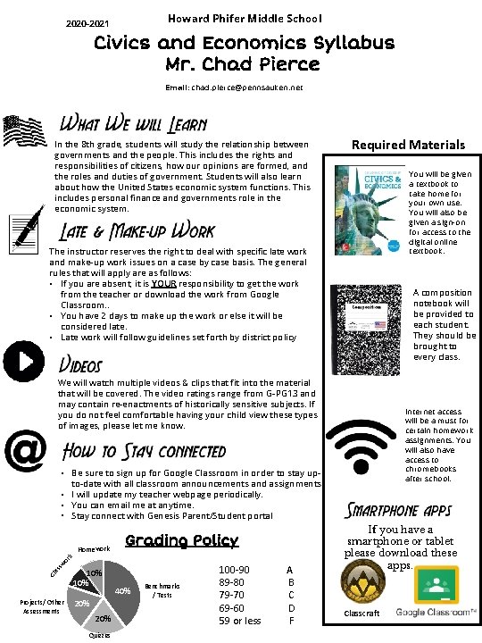 Howard Phifer Middle School 2020 2021 Civics and