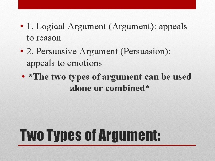 Argument Thats the beauty of argument if you