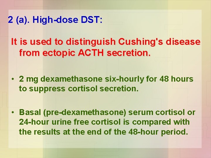Biochemistry of Cushing Syndrome Endocrine Block Objectives To