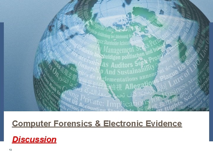 Computer Forensics Electronic Evidence Presented to ISACA Information