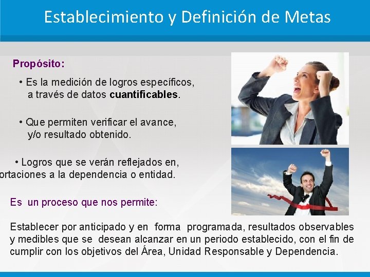 Importancia del registro de Metas Establecimiento y Definicin
