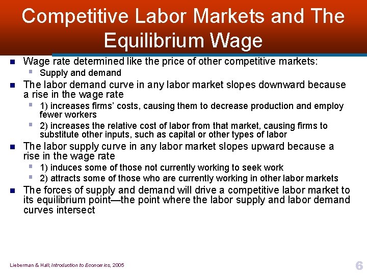 Chapter 9 The Labor Market and Wage Rates