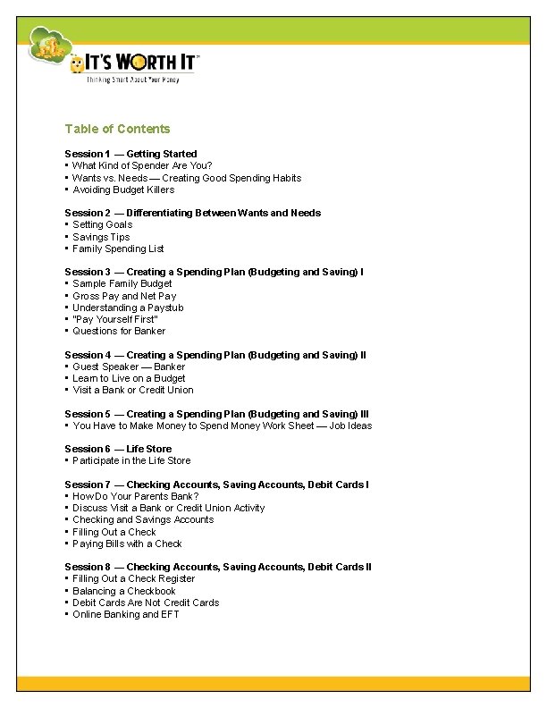 Table of Contents Session 1 Getting Started What