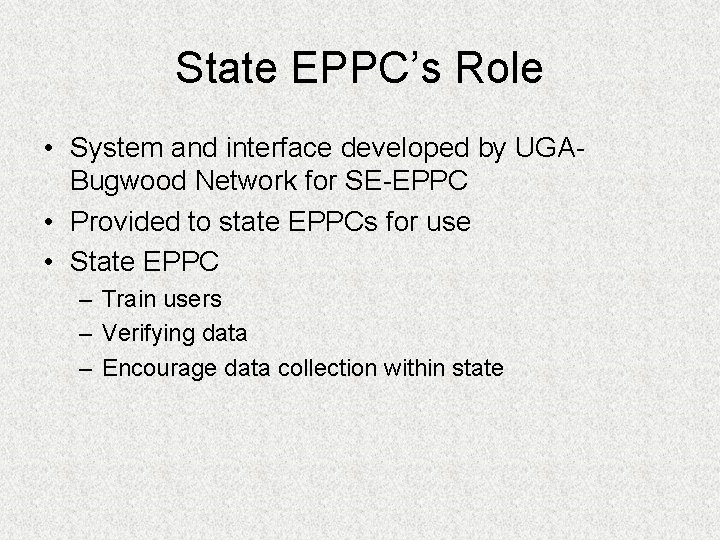 SEEPPC Early Detection and Distribution Mapping System About