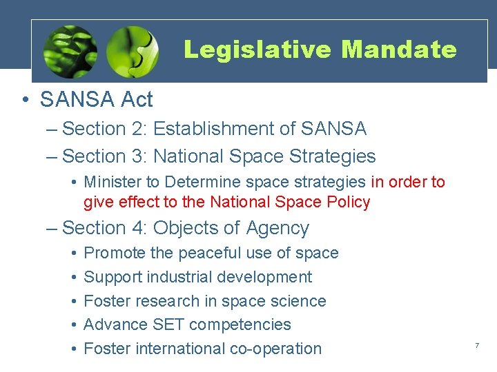 Role Differentiation SACSA versus SANSA V Munsami DST