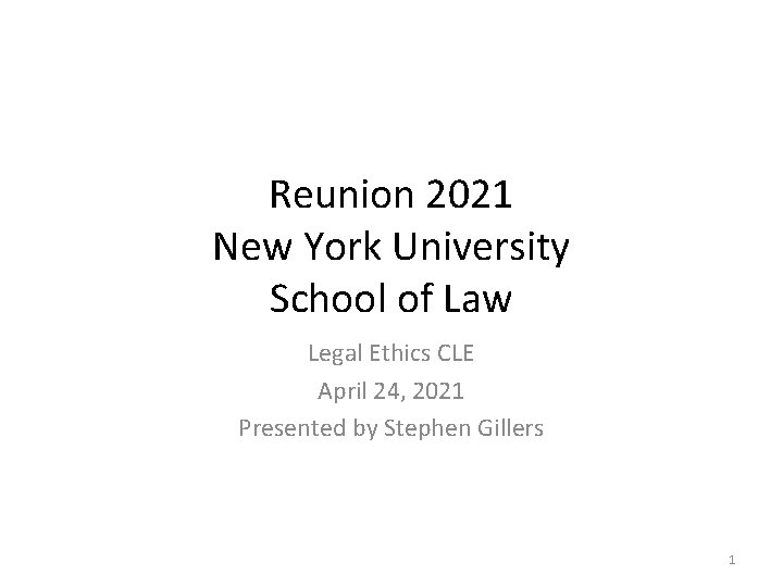 Reunion 2021 New York University School of Law