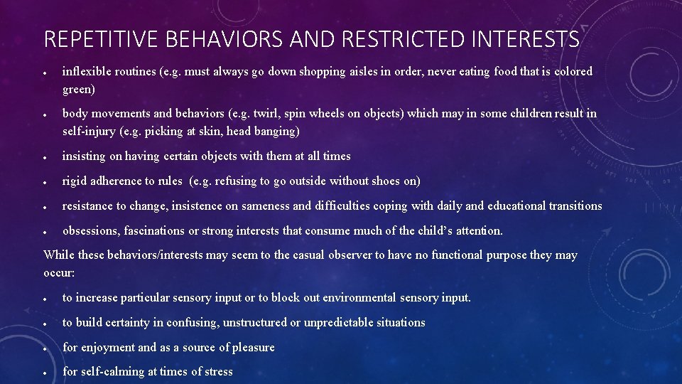 AUTISM SPECTRUM DISORDERS IDEA Definition Autism means a