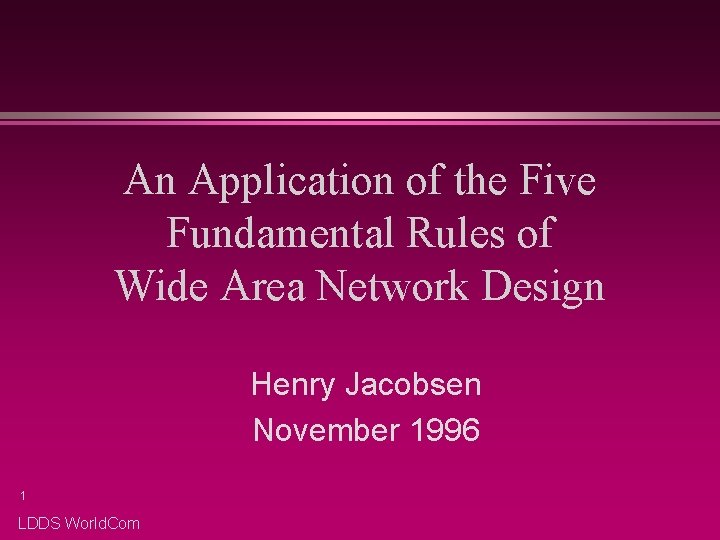 An Application of the Five Fundamental Rules of
